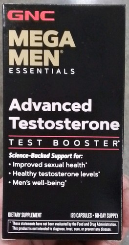 GNC Mega Men Essentials Advanced Testosterone, Test Booster, 120 ...