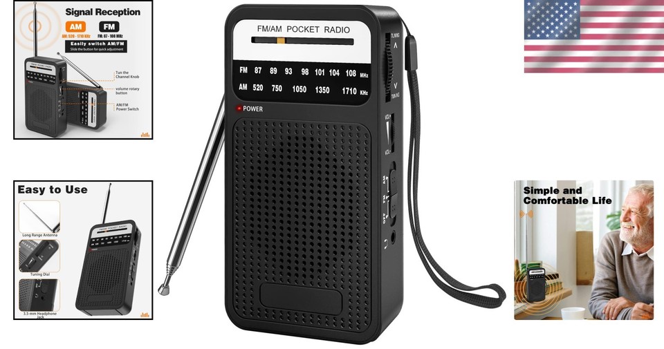 Portable Radio AM FM with Long Range Reception, Goodes Transistor Radio ...
