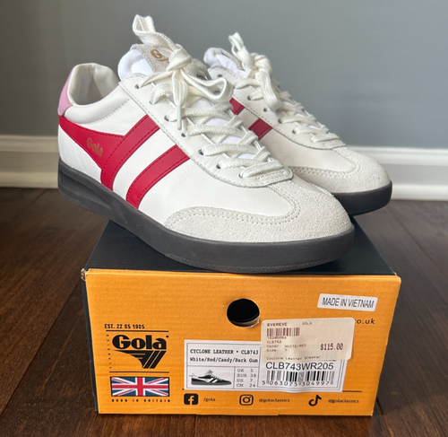 Gola Cyclone Leather Sneakers Women's Retro White/Red/Candy Size 7 | eBay