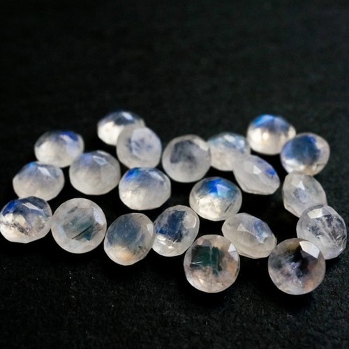 4mm 100 Pcs Rainbow Moonstone Round Faceted Cut Natural Handmade Loose ...