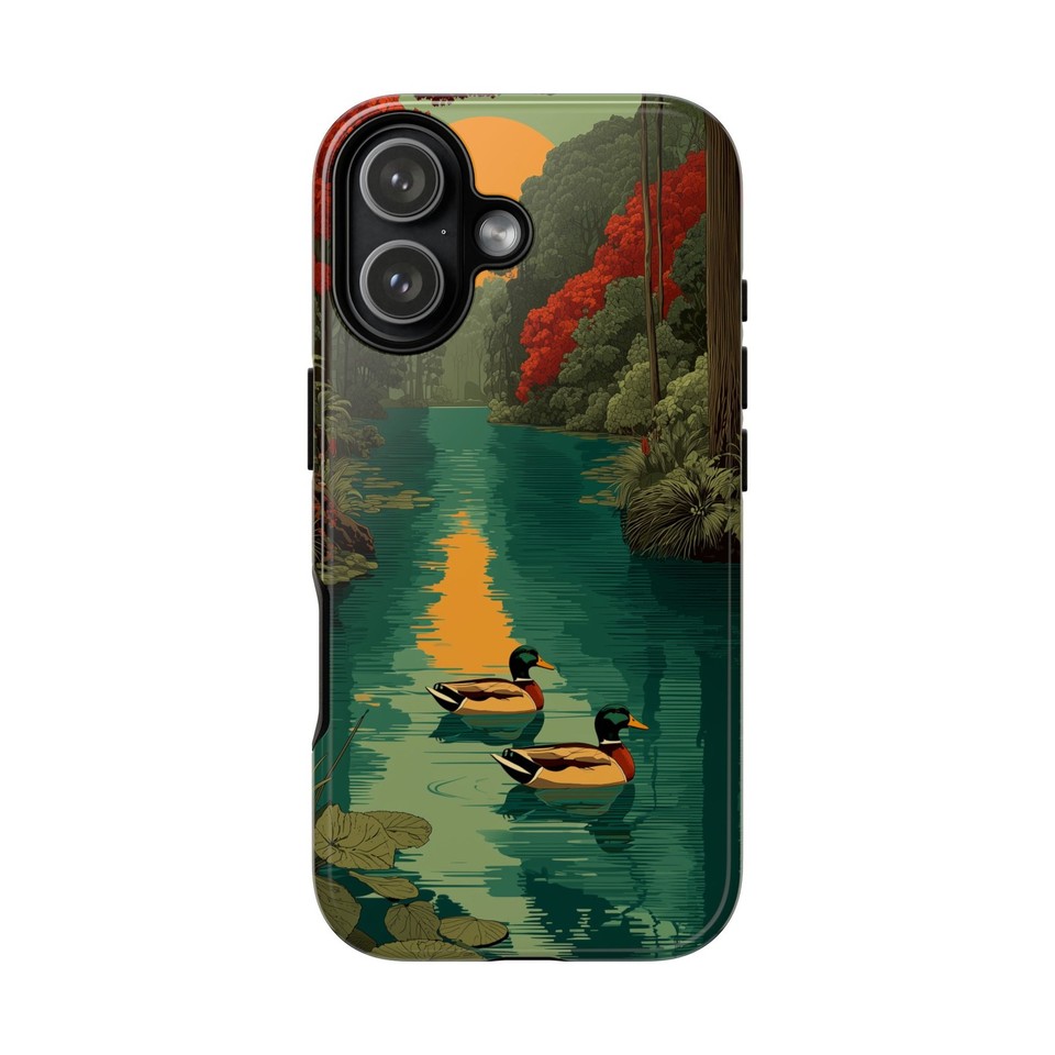For iPhone, Samsung, Pixel | Phone Ink Case - Calm Pond Mallard Duck ...