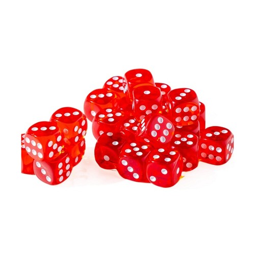 Easy Roller Dice 12mm d6 Red Translucent w/White (25) New 652069935313 ...