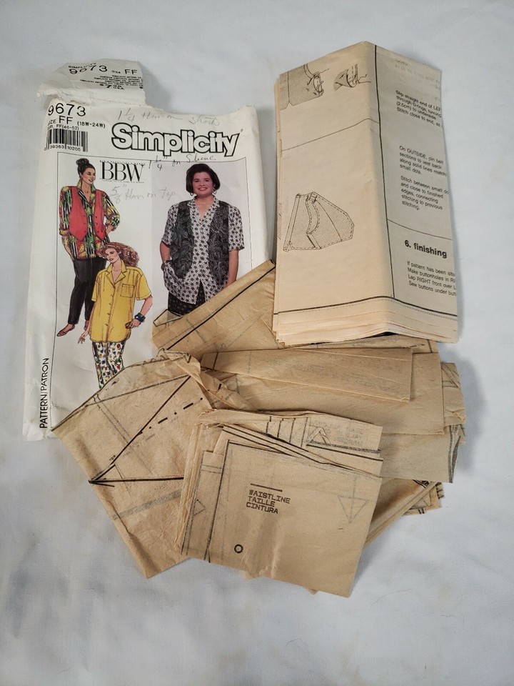 Simplicity Big Beautiful Woman Sewing Pattern 18W - 24W Separates #9673 ...