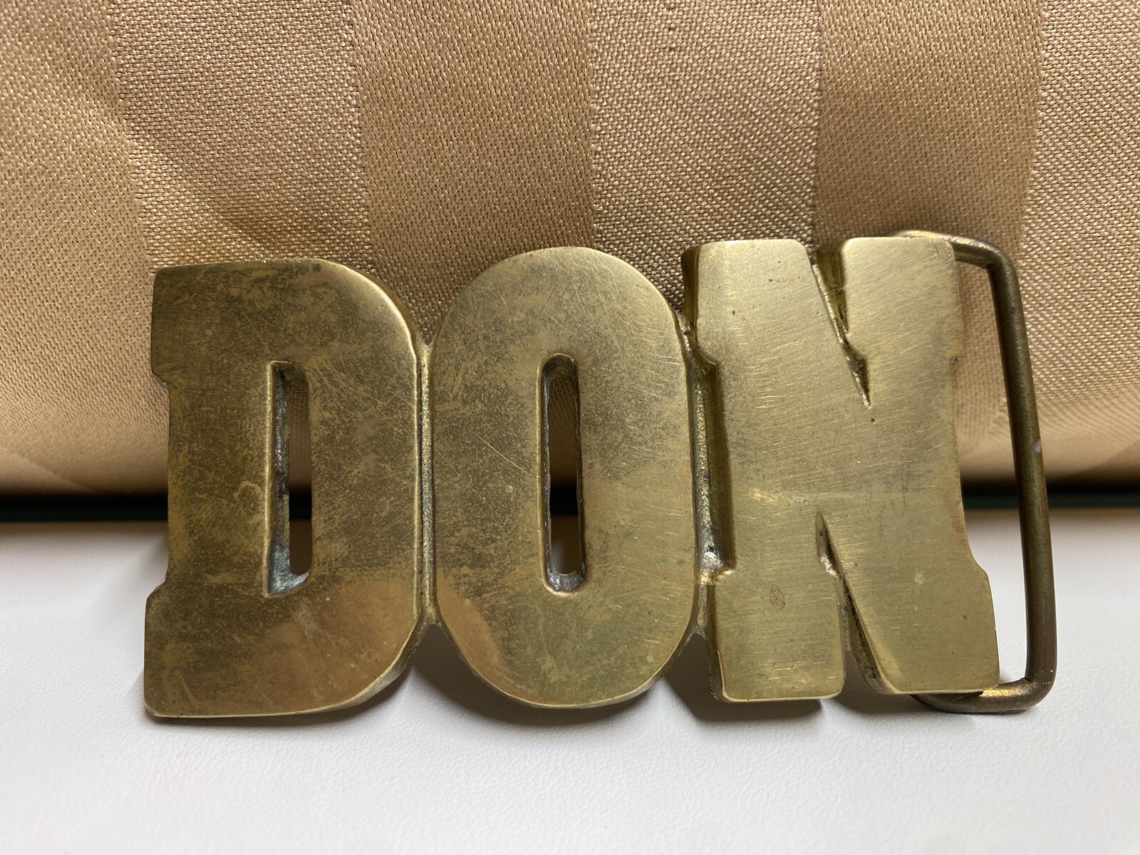 Solid Brass Name - DON-Vintage block letter belt buc… - Gem