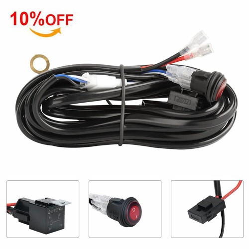 Wiring Loom Harness Kit Fuse Relay Switch 40A 12V For LED Work Driving ...