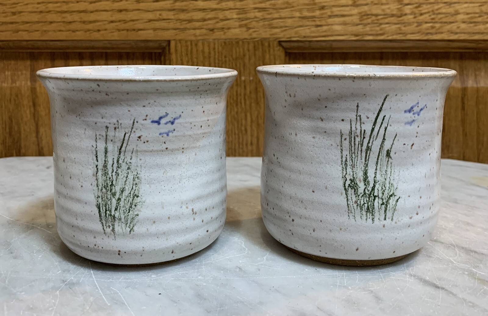 Set of 2 Stoneware Pottery Cups Signed Bonnie W | eBay