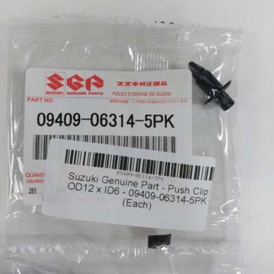 Suzuki Genuine Push Clip - OD12 x ID6 (AN DL GSF) - 09409-06314-5PK ...