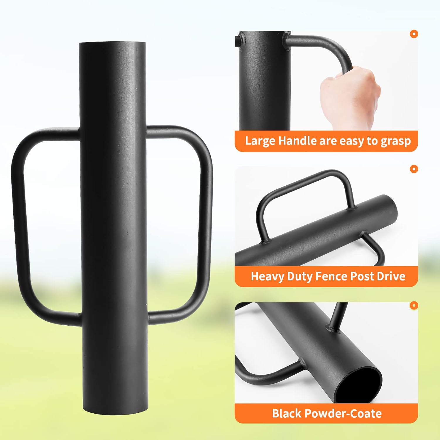 ICokin Fence Post Driver,16.5 Inch T Post Driver,12LB Hand Post Pounder ...