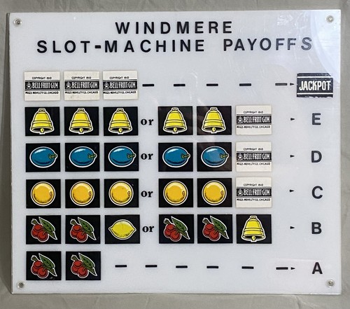 Mills Novelty Slot Machine Marquee Header Game Room Display Bell Fruit ...