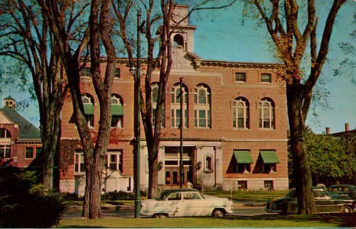 Vintage Postcard Rochester New Hampshire city 1891 City Hall old cars ...