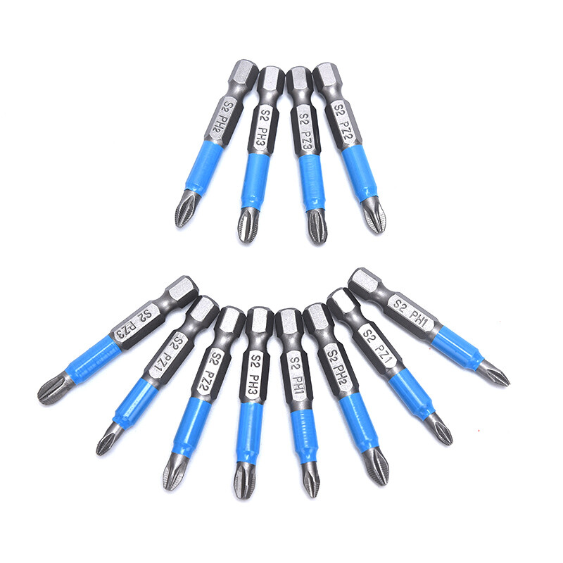 12pcs Anti Slip Electric Screwdriver Bits Hex Shank PH 50mm Single Side ...