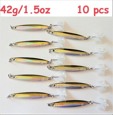 10 Pieces 42g/1.5oz BROWN Colt Sniper Metal Jigs Knife Vertical Fishing ...