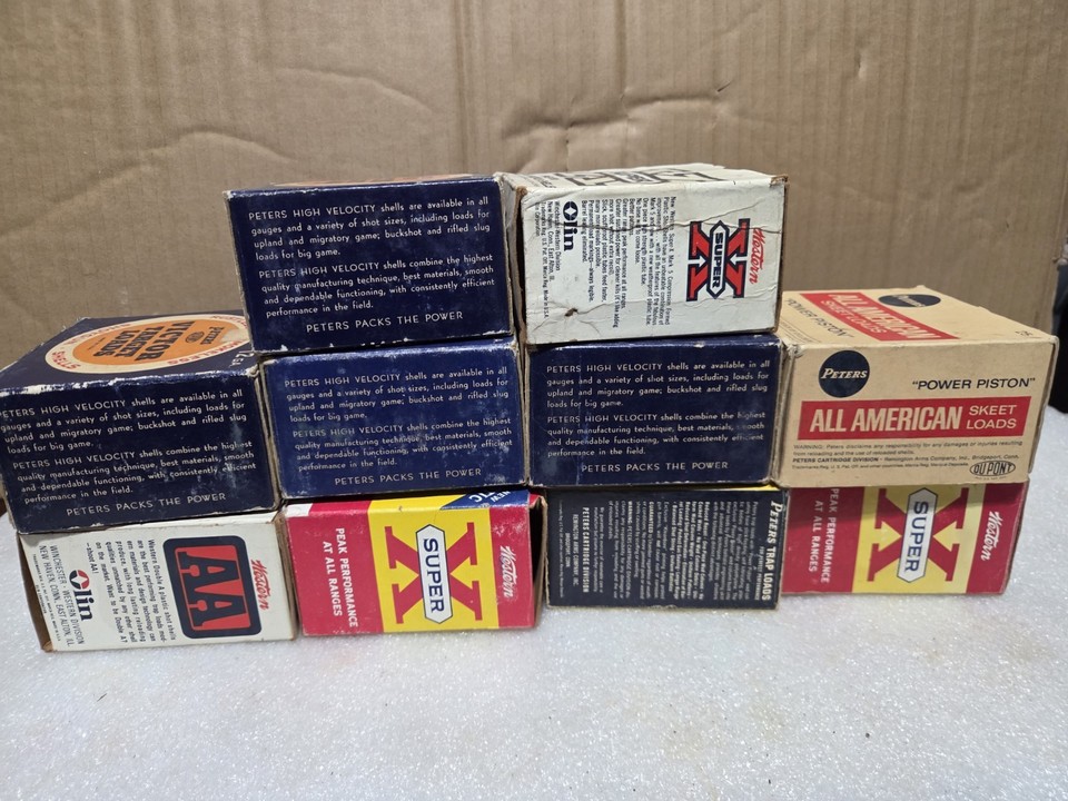 Lot 10 Vintage Empty Shotgun Shot Shell Boxes Winchester Super X Victor ...