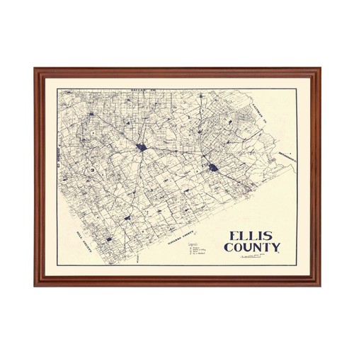 Old Map of Ellis County, TX 1927 - Vintage Texas Art | eBay