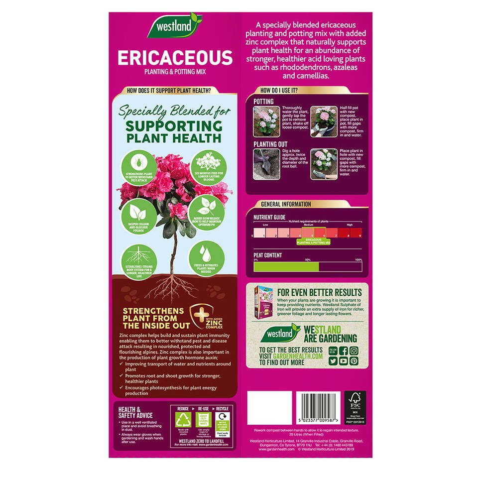 ERICACEOUS COMPOST 10L 25L 50L AZALEAS CAMELLIA PLANTING POTTING MIX ...