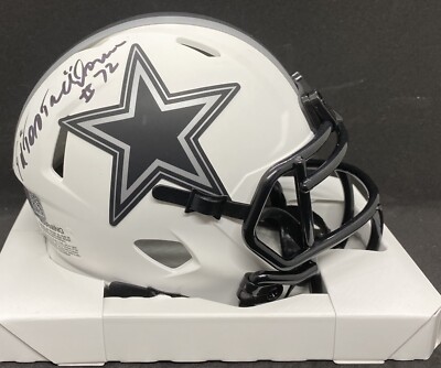 Ed “Too Tall” Jones Signed Lunar Eclipse Dallas Cowboys Mini Helmet ...