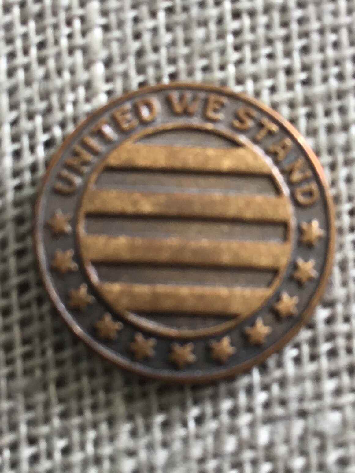 Jostens “United We Stand” 9-11 Memorial Brass Pin. 9 Bars & 11 Stars ...