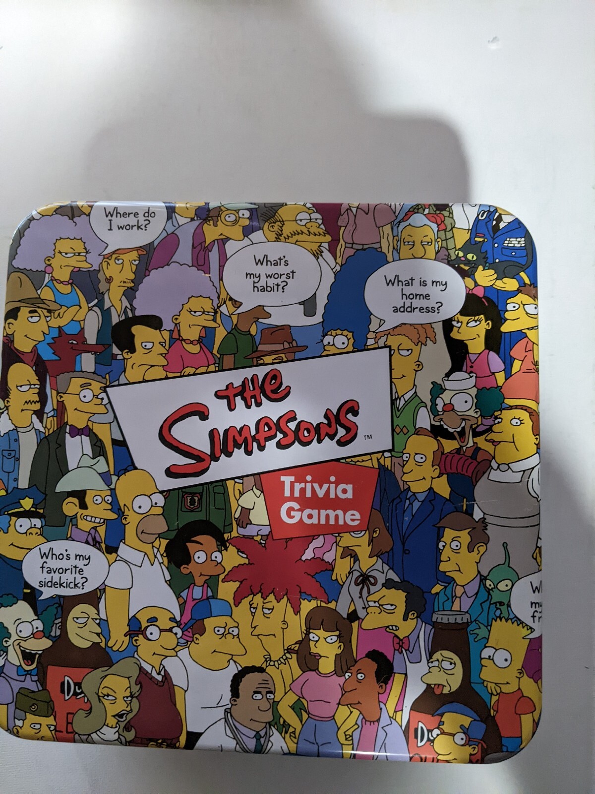 The Simpsons trivia game 2000 in collectors tin group photo cardinal ...