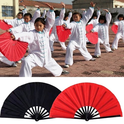 Chi Wedding Party Decor Folding Stage Fan Kung Fu Fan Plastic Bone Fan ...