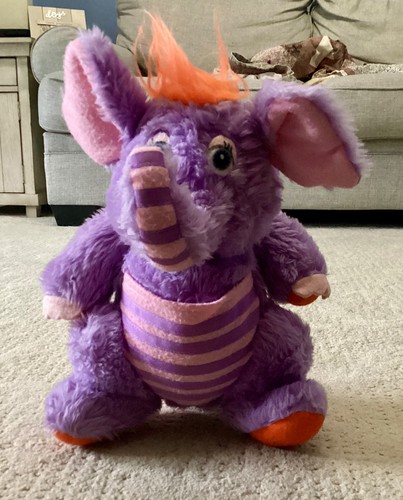 Vintage Wuzzles Eleroo Plush Purple Elephant Hasbro 1984 Care Bear ...