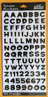 Alphabet Stickers/ Black/ 89 pieces | eBay