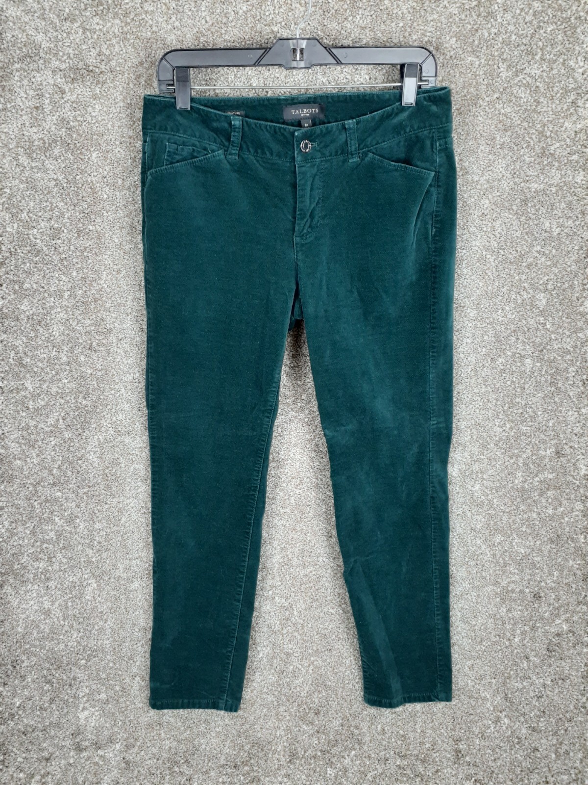 Talbots Signature Velvet Skinny Pants Womens 8P Green… - Gem