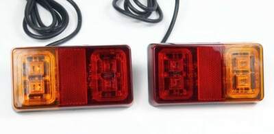 12V 16 LEDs Small Rear Light Cluster Trailer Van Trike ECE lamps 4 ...