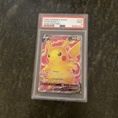 Pikachu V - 170/185 - PSA 9 - Full Art - Vivid Voltage - Pokemon ...