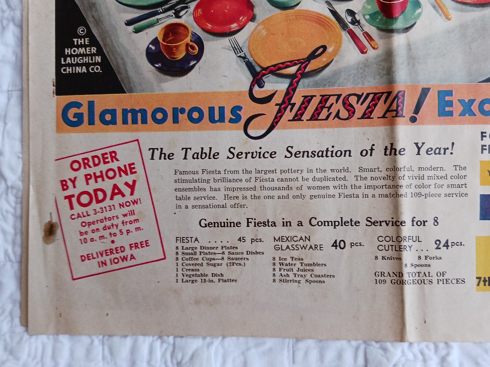 RARE Original 1939 Fiesta Ensemble Full Newspaper Ad Ephemera ...