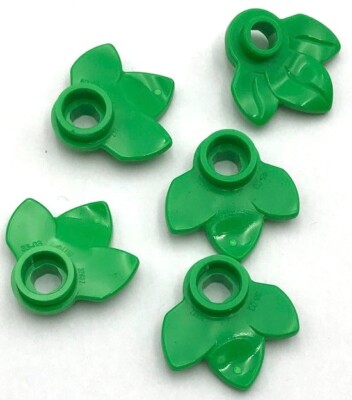Lego 5 New Green Plant Plates Round 1 x 1 Stud w/ 3 Leaves Parts | eBay