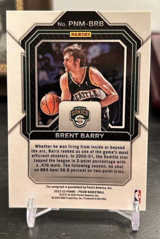 2022-23 Panini Prizm Brent Barry Auto Penmanship Seattle Sonics NBA #PNM-BRB | eBay