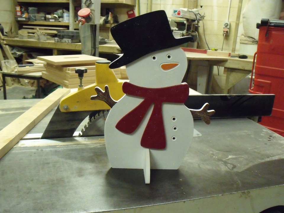 Snowman Christmas Xmas Frosty Decoration Wooden MDF 290mm Tall | eBay UK