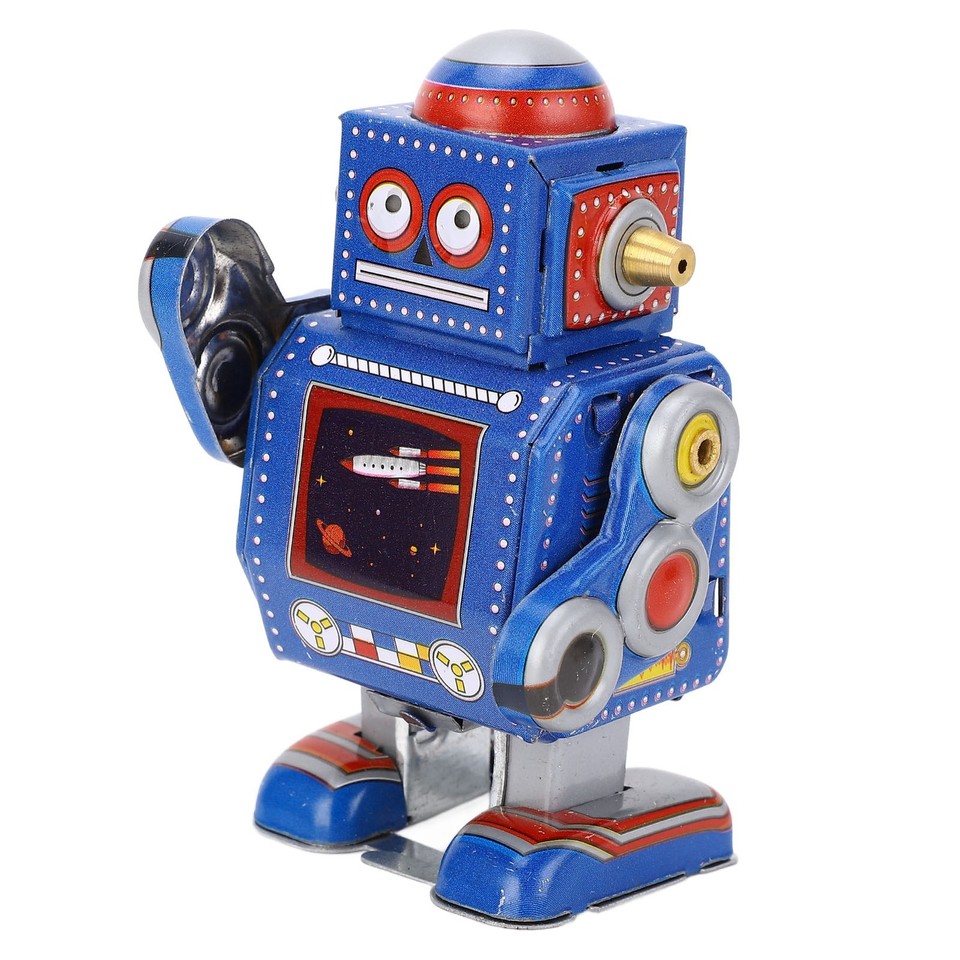 (Blue)Wind Up Robot Toy Hand Made Decorative Vintage Clockwork Robot Toy HG 7597486763756| eBay