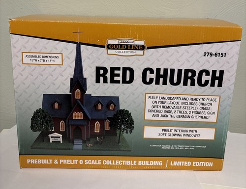 O Gauge Menards Red Church Limited Edition 279-6151 Lighted Pre-Built ...