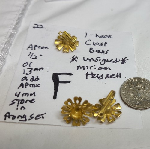 Vtg Signed Miriam Haskell Hook Necklace Clasp Turtle Dove Flower Bird ...