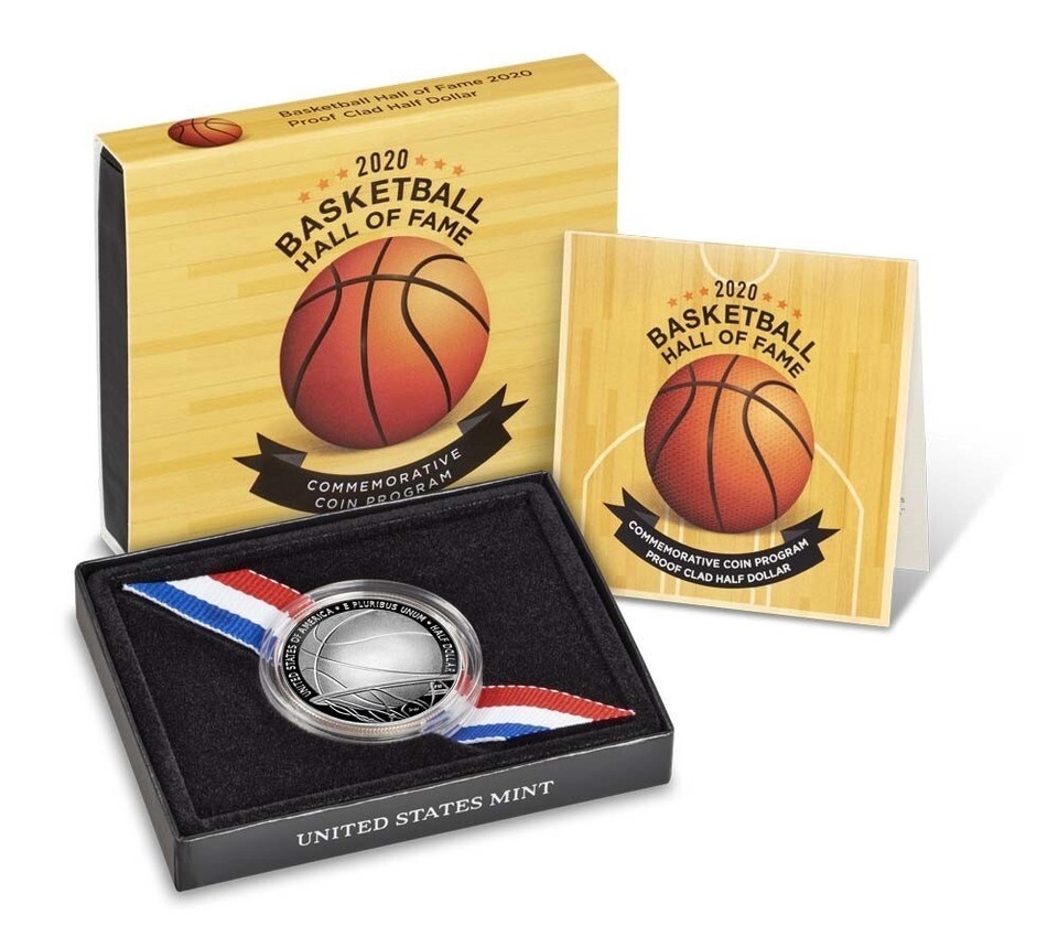 2020 S Proof Basketball Hall of Fame Half Dollar US Mint OGP COA Curved ...