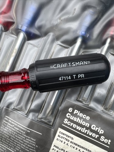 Sears Craftsman USA Nos 6pc Cushion Grip Screwdriver Set 47116 Pratt ...