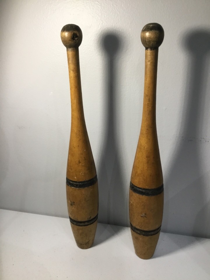 Antique Juggling Pins Exercise Pins 15.5" | eBay