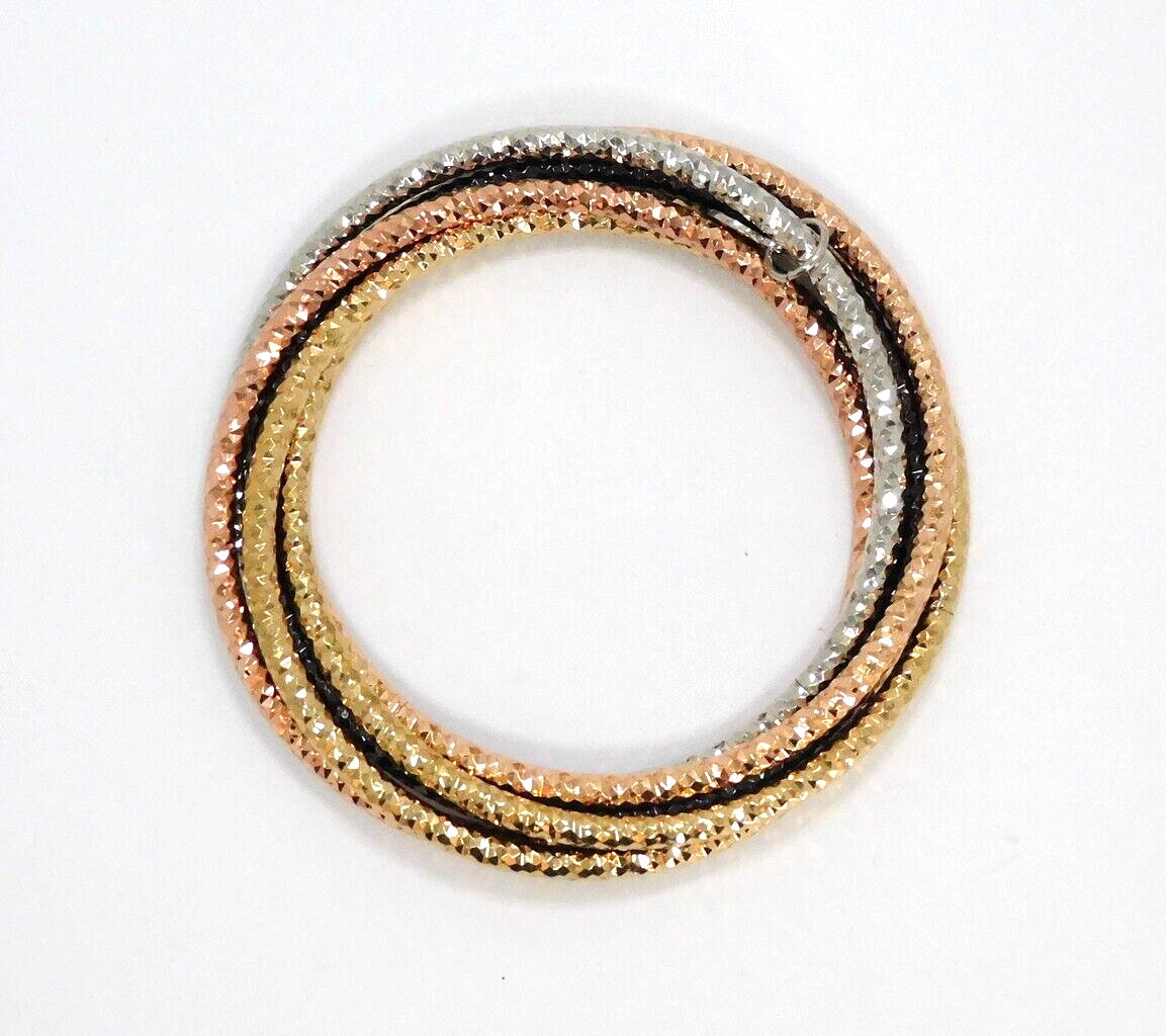 SUSAN GRAVER QVC Quilted Sparkle Cut 6 Piece 4 Color Rolling Bangle ...