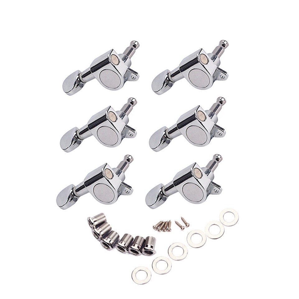 Chrome 6L inline Guitar Tuning Pegs Tuner Machine Heads for Strat ST TL ...