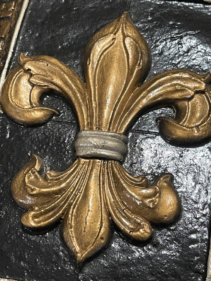 Fleur De Lis Reverse Painting Wall Decor 3 Dimensional Black Brown 3D ...