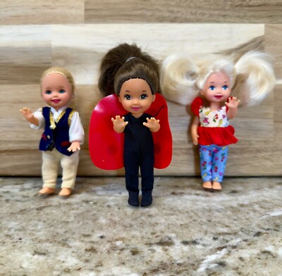 Barbie Kelly Club Dolls Lot Of 3 Pony Riding, Eating Fun, Ladybug ...