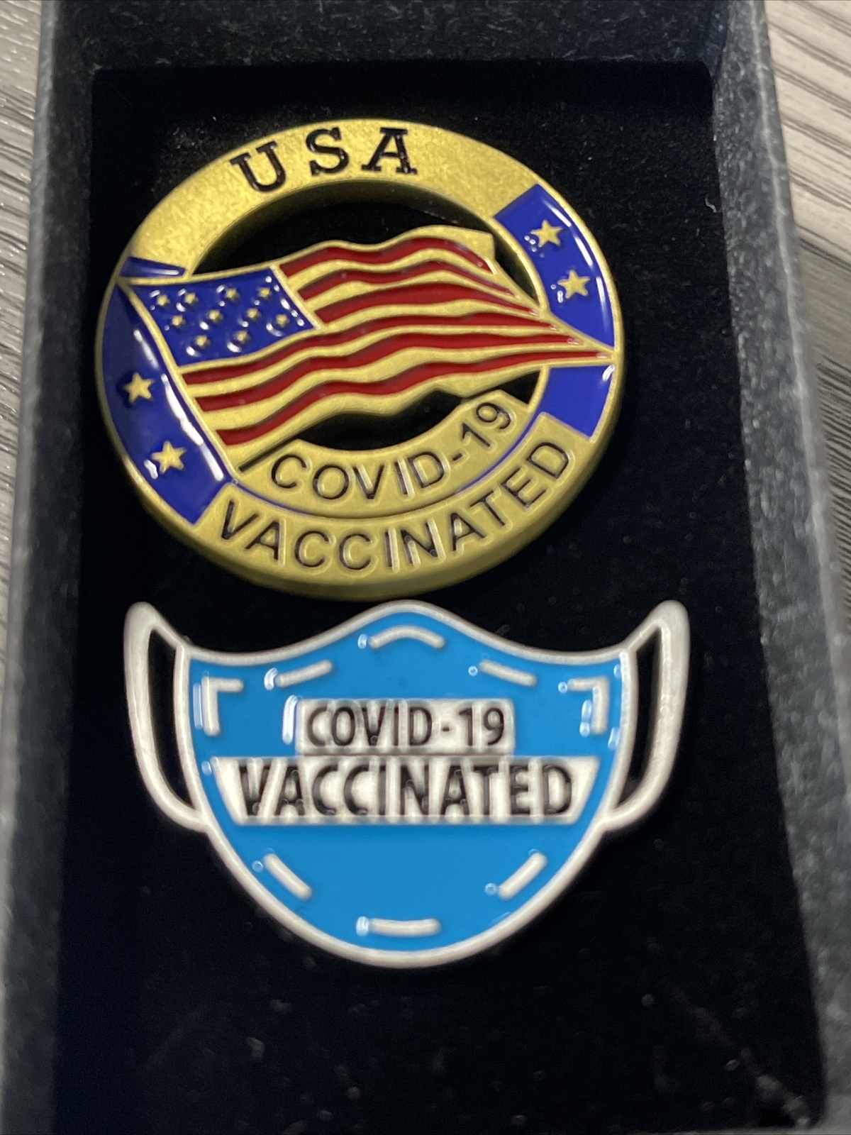 2- Covid 19 Vaccinated Lapel Tie Hat Pin 1.5” Round | eBay