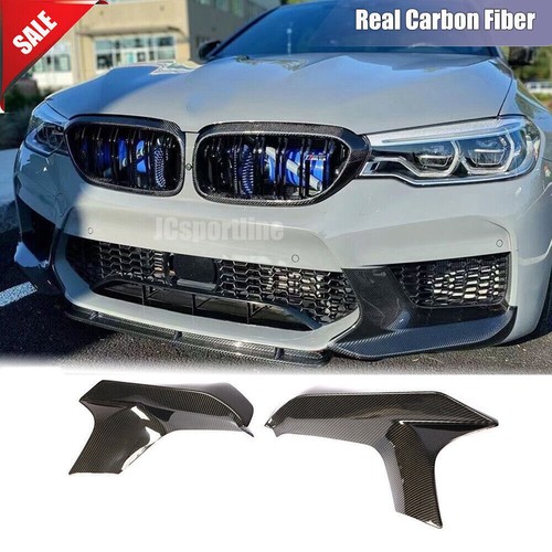 For BMW F90 M5 2018-2019 Carbon Fiber Front Bumper Splitters Fins Cover ...