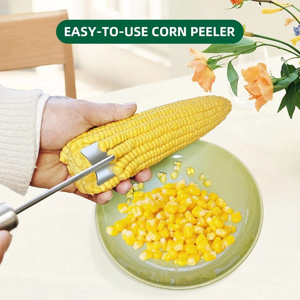 Corn Peeler New Long Handle Stainless Steel Corn Stripper Tool Corn on ...