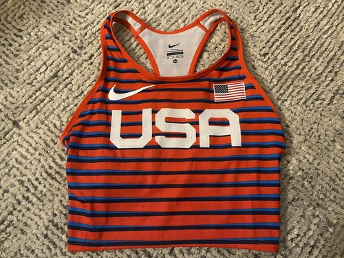 Nike Womens 2023 Pro Elite USA Running Top Red White Sz XS DD7967-602 ...