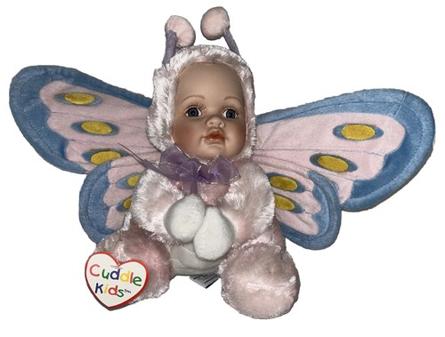 Geppeddo Cuddle Kids Butterfly Baby Plush Doll Porcelain Face 2003 Pink ...