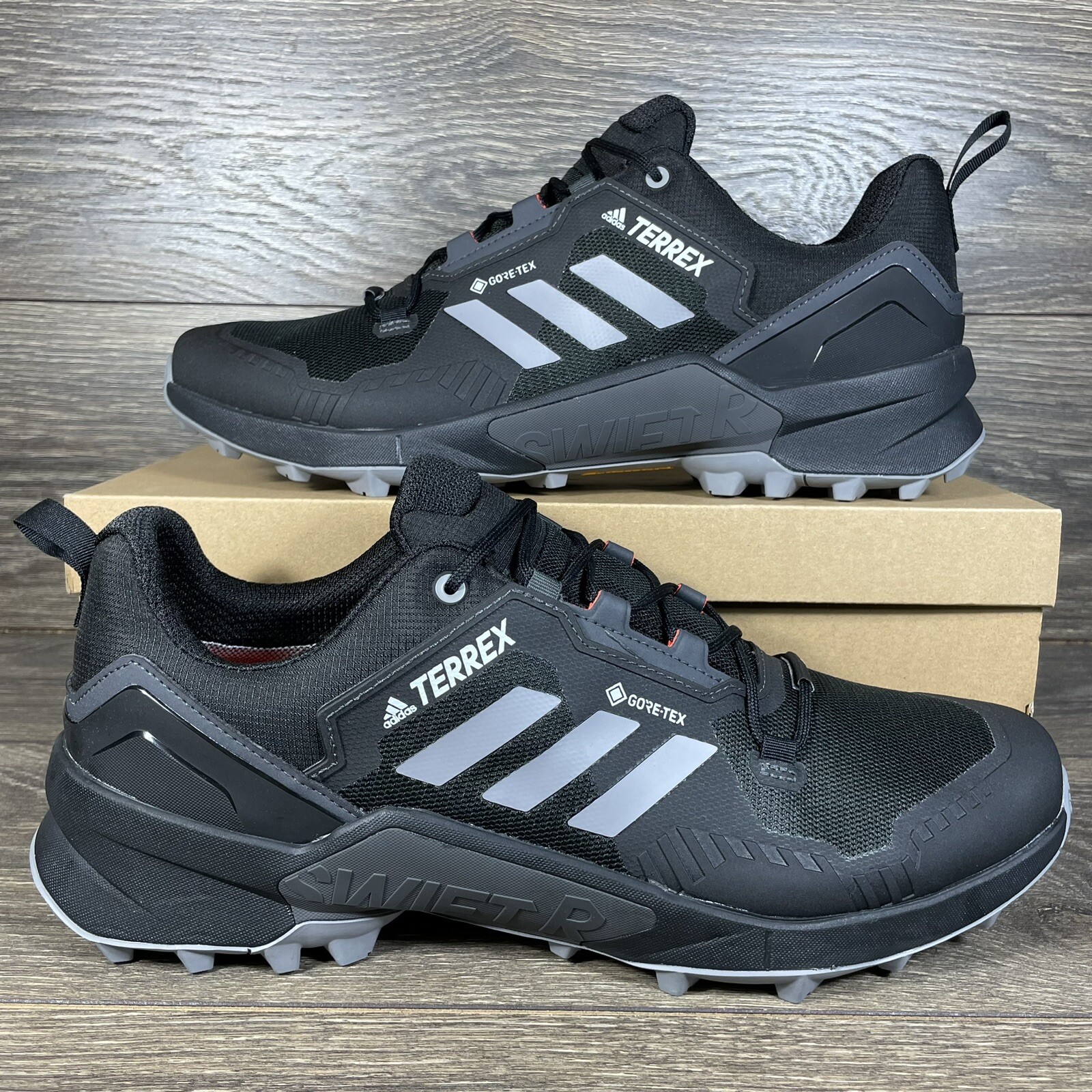adidas Men's Terrex Swift R3 GTX Gore-Tex Black Gray Trail Running ...
