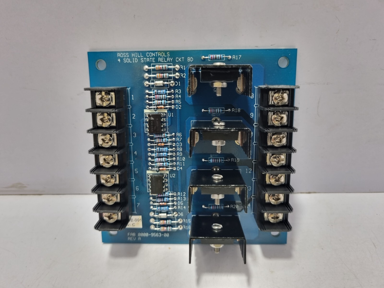 Ross Hill Controls 0000-9563-000 PCB Rev.A 4 Solid State Relay CKT BD ...