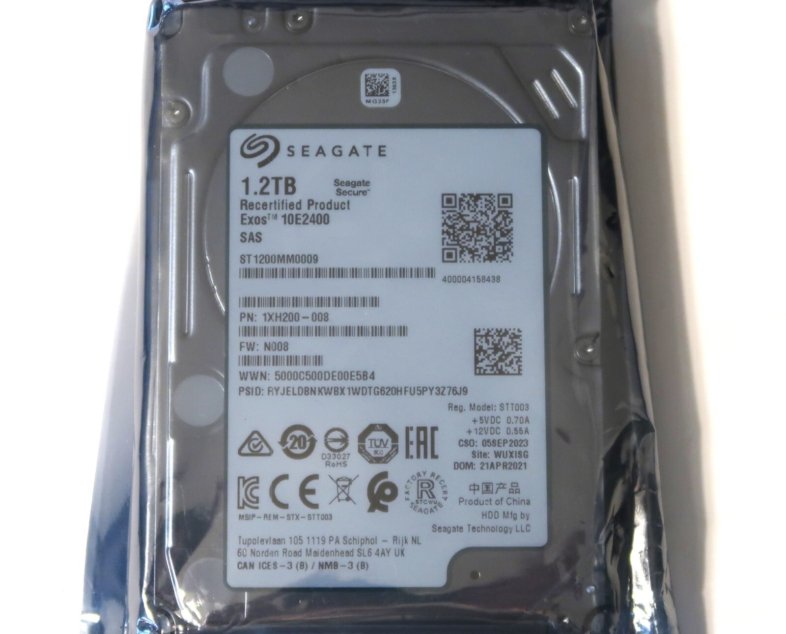 Seagate 1.2TB Exos 10E2400 ST1200MM0009 10K RPM SAS 12GB/s SFF 2.5 ...
